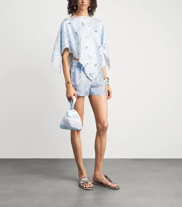 Emilio Pucci Silk Leocorno Print Shorts