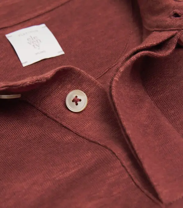 Eleventy Linen Polo Shirt