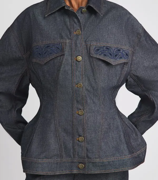 CHRISTIE BROWN Laser-cut Denim Jacket