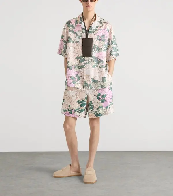 Givenchy Silk Floral Shorts - Beige