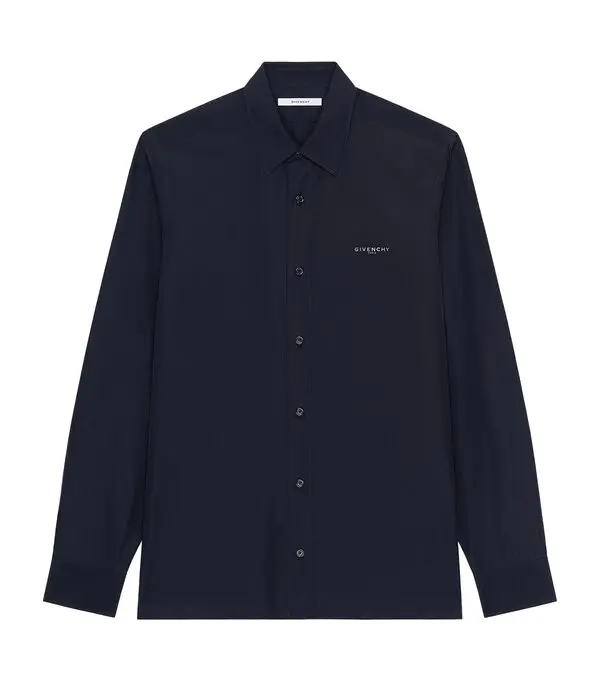 Givenchy Cotton Poplin Logo Shirt - Navy