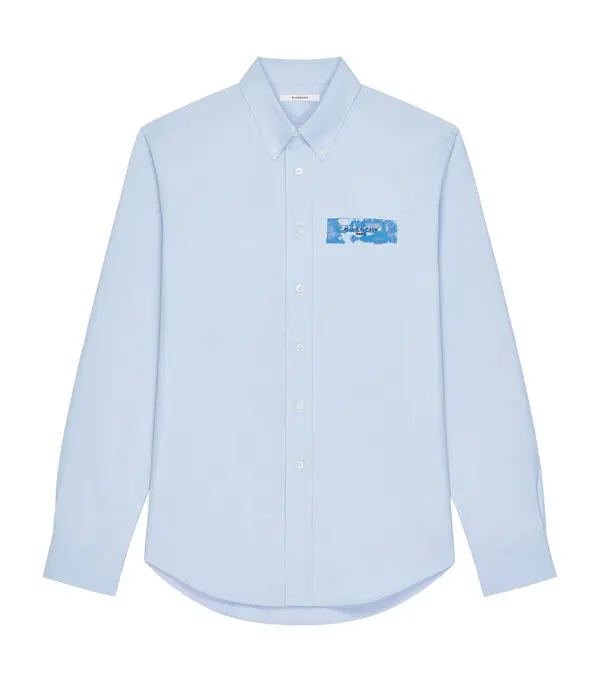 Givenchy Cotton Poplin Logo Shirt - Blue