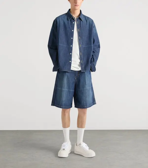 Givenchy Folded-effect Couture Seam Denim Shorts