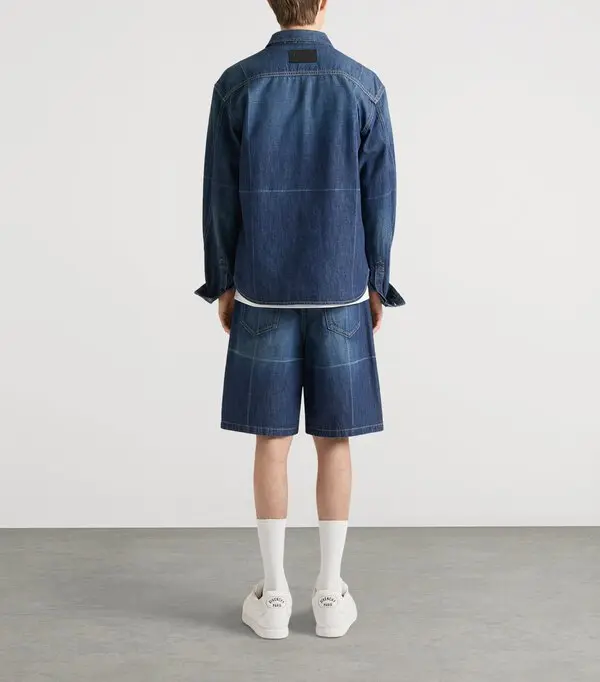 Givenchy Folded-effect Couture Seam Denim Shorts