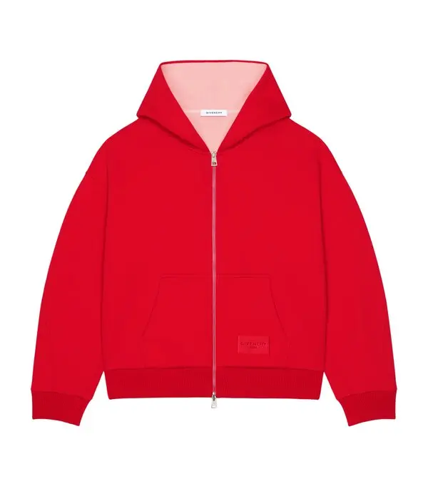 Givenchy Scuba Couture Seam Zip-up Hoodie - Red