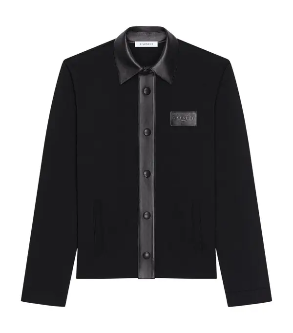 Givenchy Wool Leather-trim Cardigan