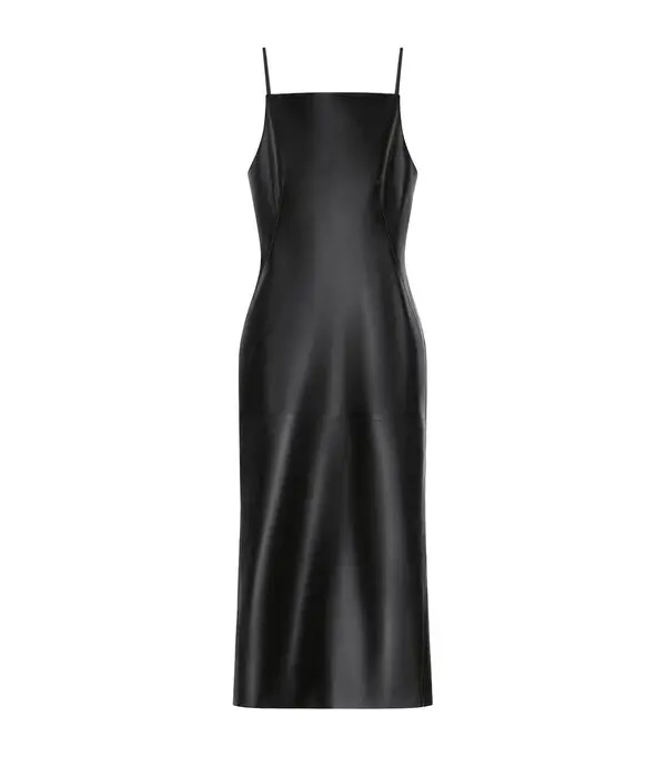 Givenchy Lambskin Sliced Kick-back Midi Dress