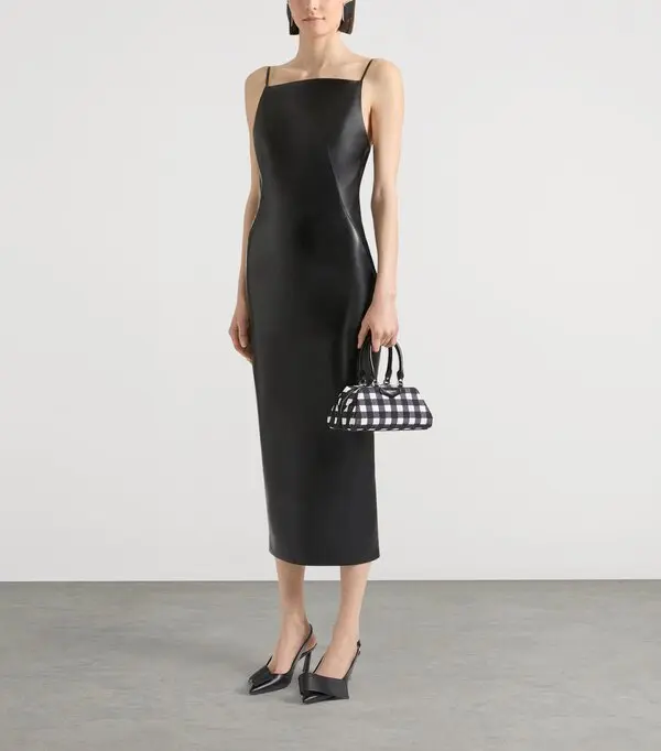 Givenchy Lambskin Sliced Kick-back Midi Dress