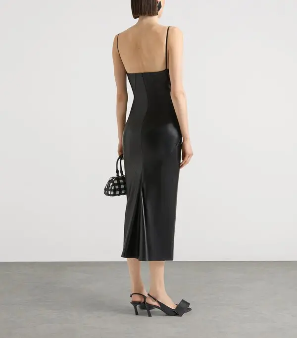 Givenchy Lambskin Sliced Kick-back Midi Dress