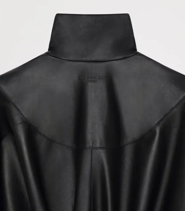 Givenchy Gathered Leather Jacket - Black