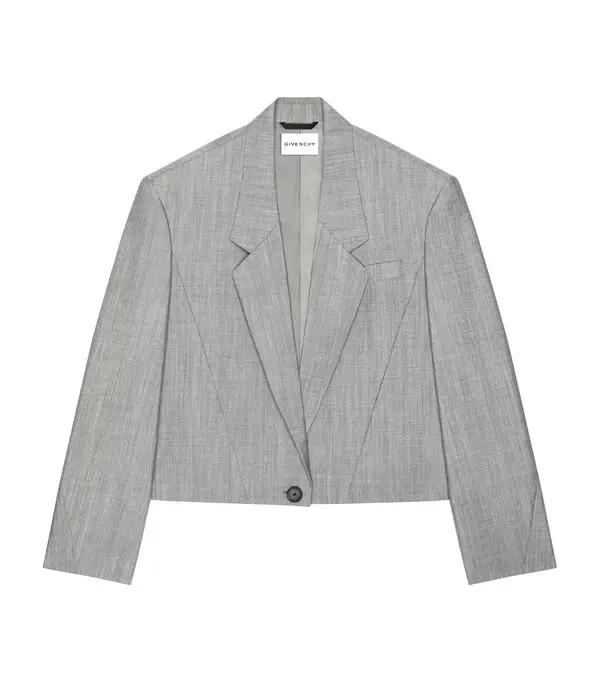 Givenchy Wool-mohair Cropped Blazer