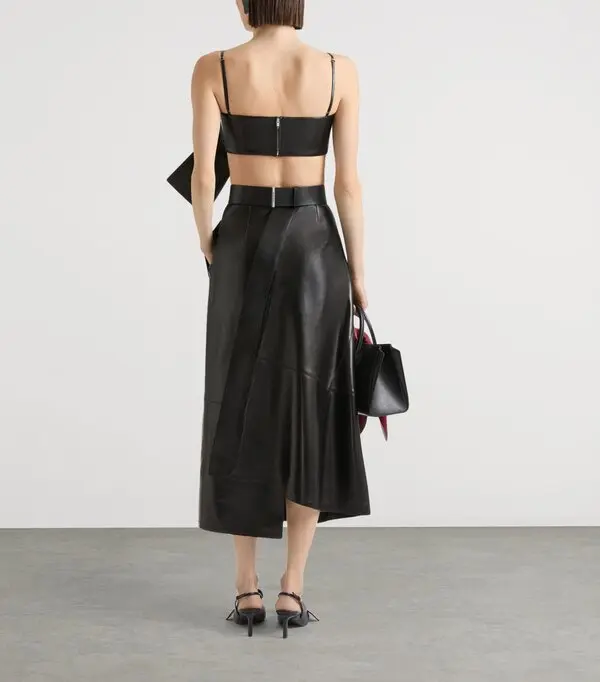Givenchy Leather Bow Bra Crop Top