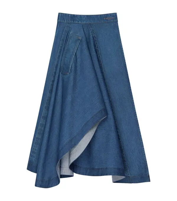 Givenchy Asymmetric Denim Skirt - Blue