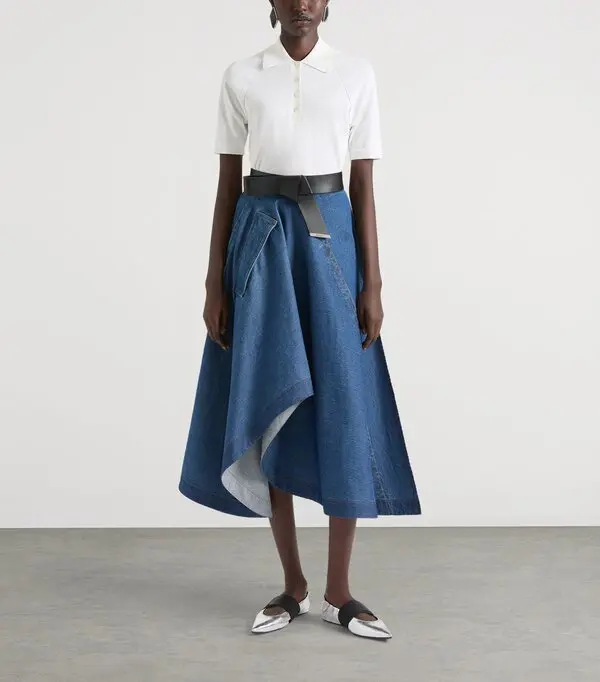 Givenchy Asymmetric Denim Skirt - Blue