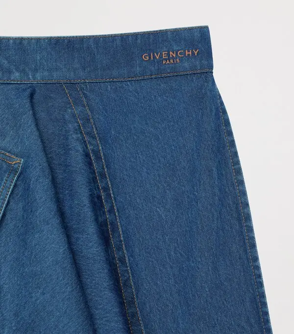 Givenchy Asymmetric Denim Skirt - Blue