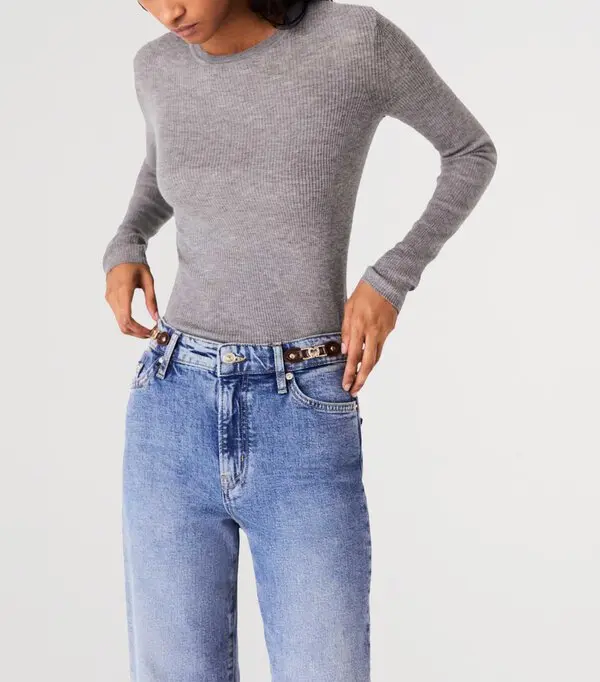 Maje Wool-silk Rib-knit Sweater