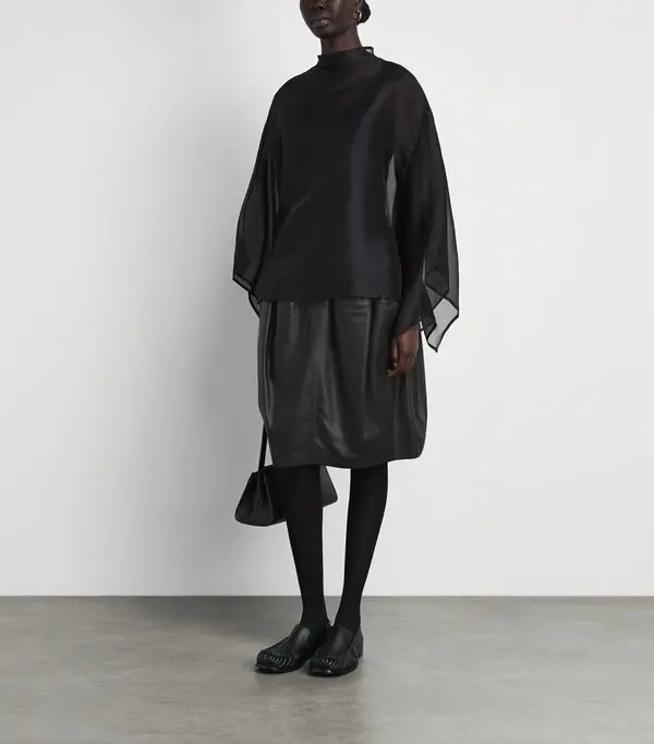 TOTEME Leather Midi Skirt