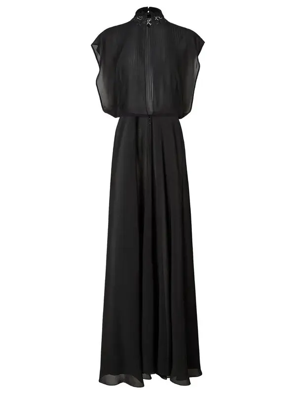 Fendi Long Georgette Dress - Black
