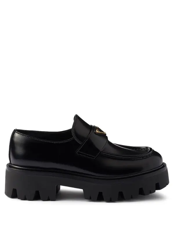Prada Brushed Leather Loafers
