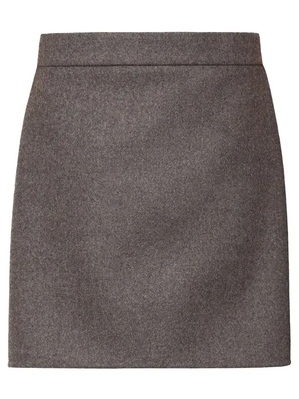 Max Mara Short Felted Wool Skirt - Brown