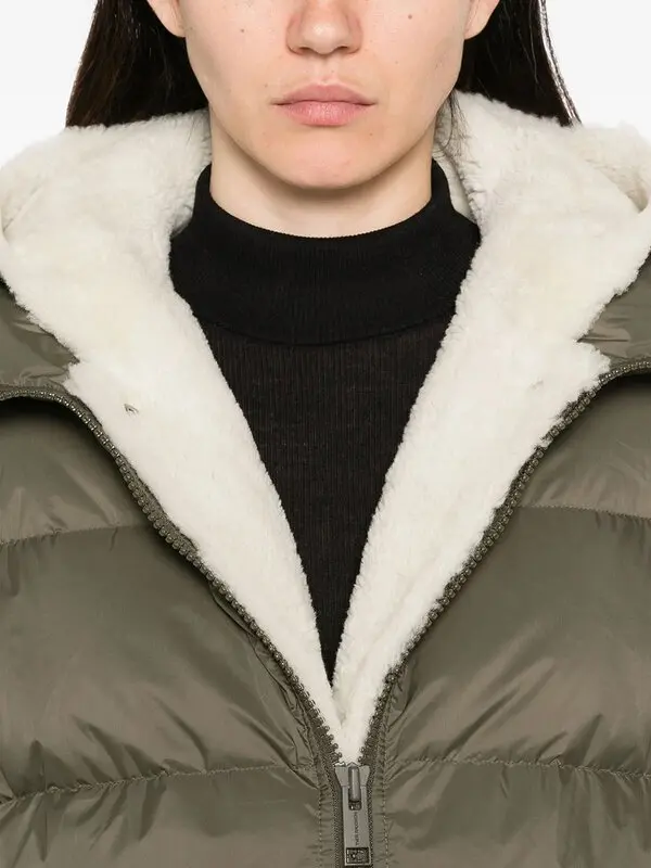 YVES SALOMON Short Down Jacket With Lamb Shearling Lining