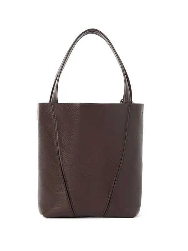 Chloé Spin Small Tote Bag In Burgundy Leather - Brown