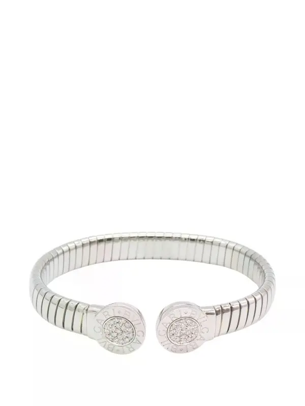 BVLGARI 2010s Tubogas Diamond Bracelet - Silver