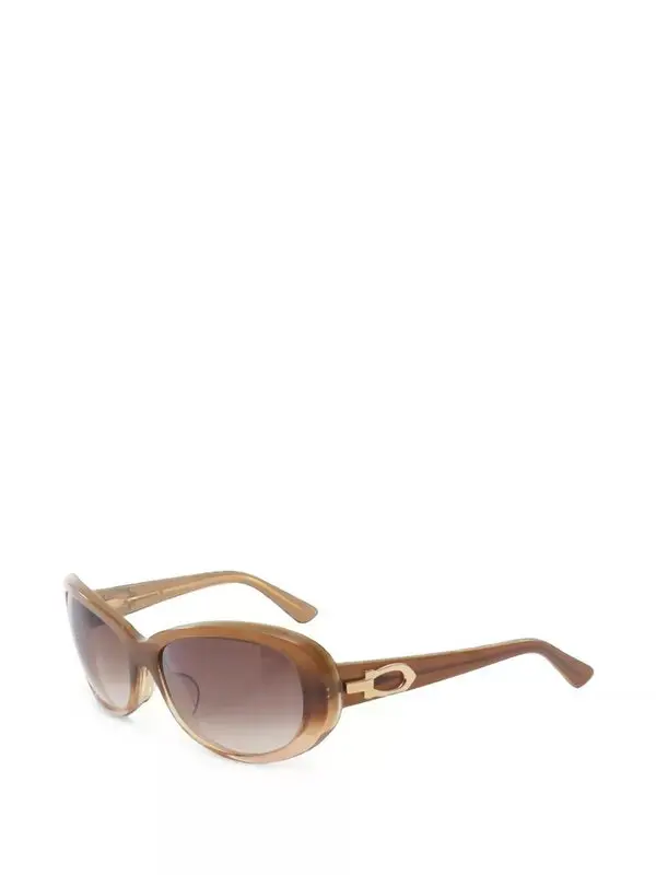 Cartier 2010s C Decor Oval-frame Sunglasses - Brown