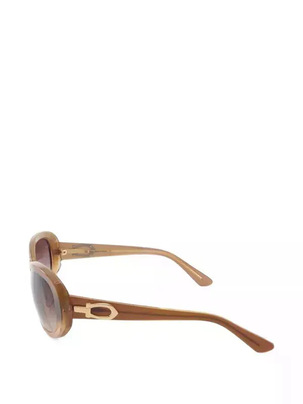 Cartier 2010s C Decor Oval-frame Sunglasses - Brown