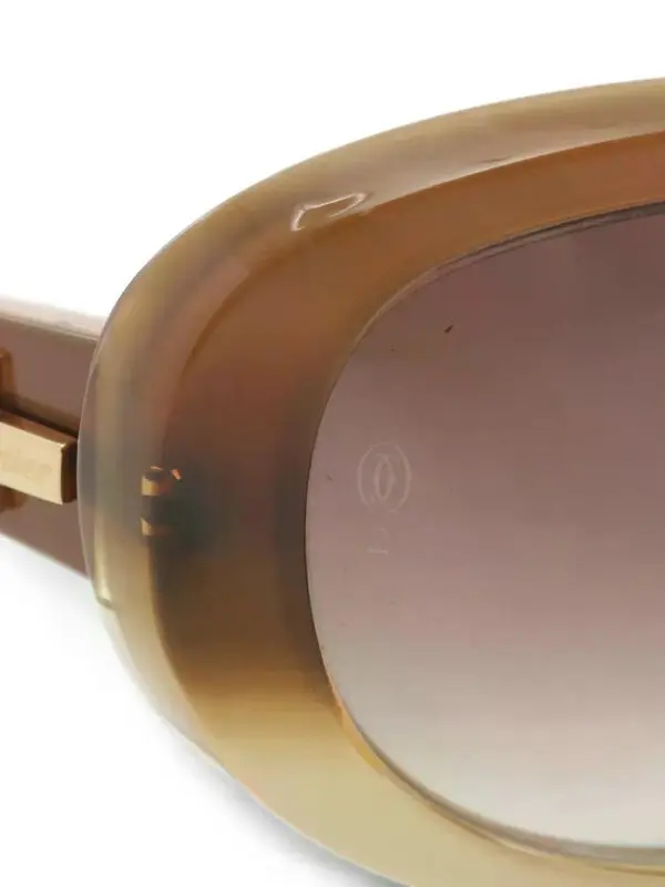 Cartier 2010s C Decor Oval-frame Sunglasses - Brown