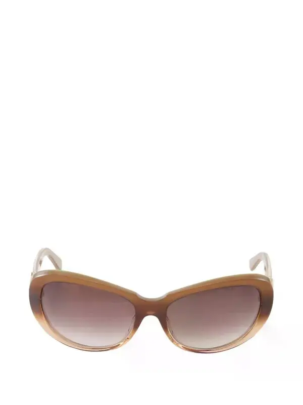 Cartier 2010s C Decor Oval-frame Sunglasses - Brown