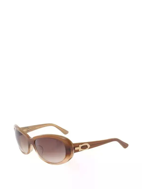Cartier 2010s C Decor Oval-frame Sunglasses - Brown