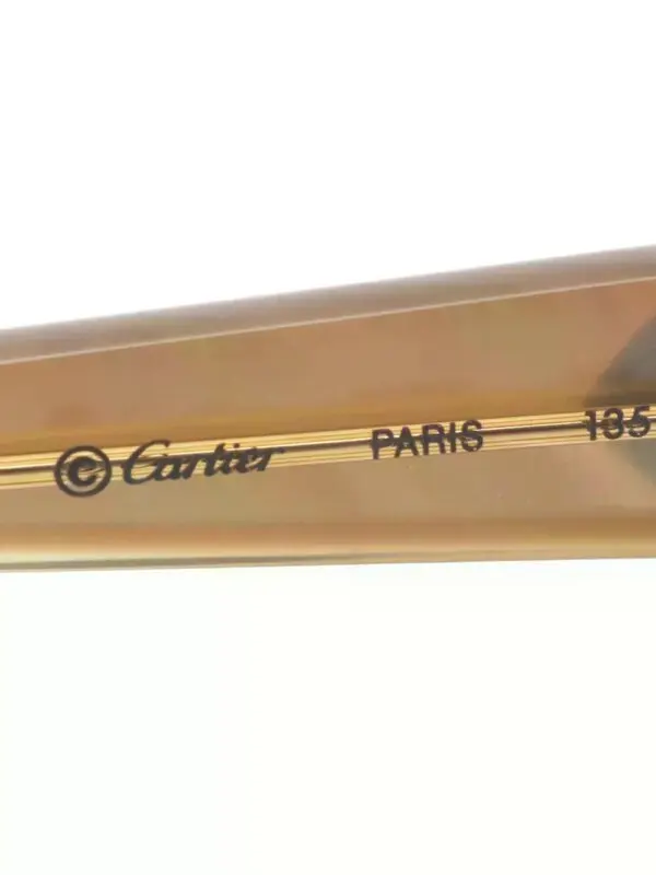 Cartier 2010s C Decor Oval-frame Sunglasses - Brown