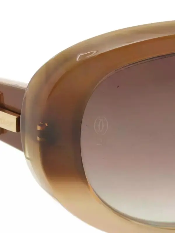Cartier 2010s C Decor Oval-frame Sunglasses - Brown