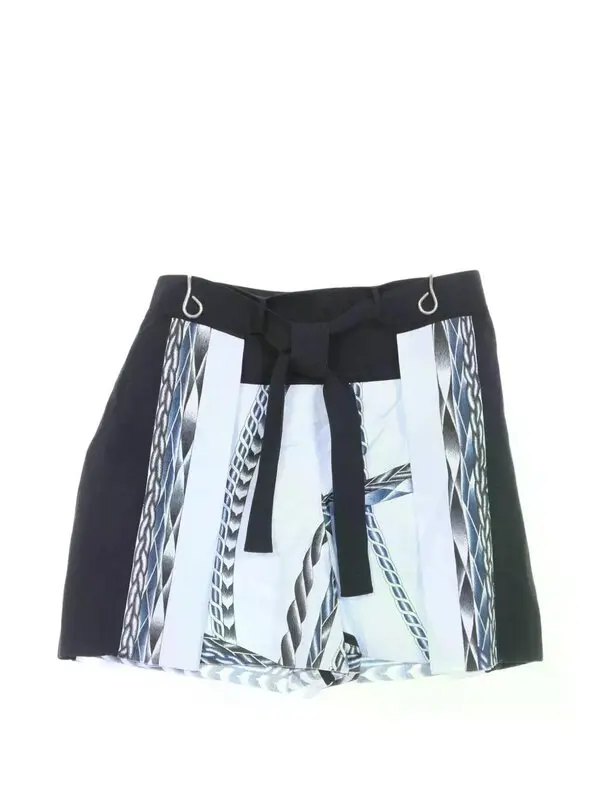 Hermès 2010s Rope-pattern Belted Shorts - Blue