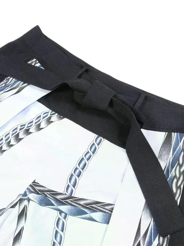 Hermès 2010s Rope-pattern Belted Shorts - Blue