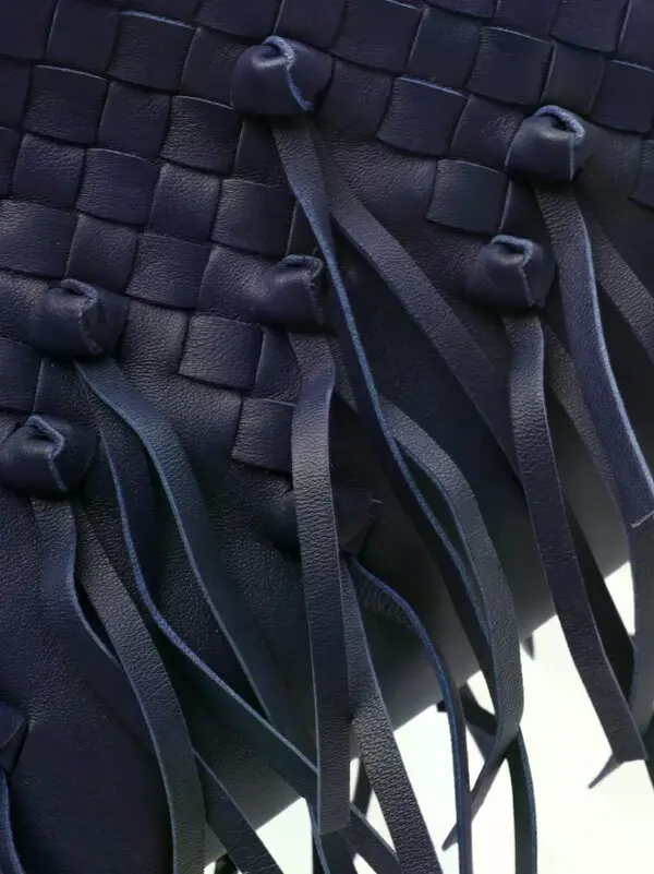 Bottega Veneta 2010s Intrecciato Fringe Shoulder Bag