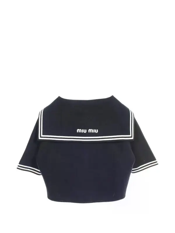 Miu Miu 2010s Sailor Collar Cropped Top