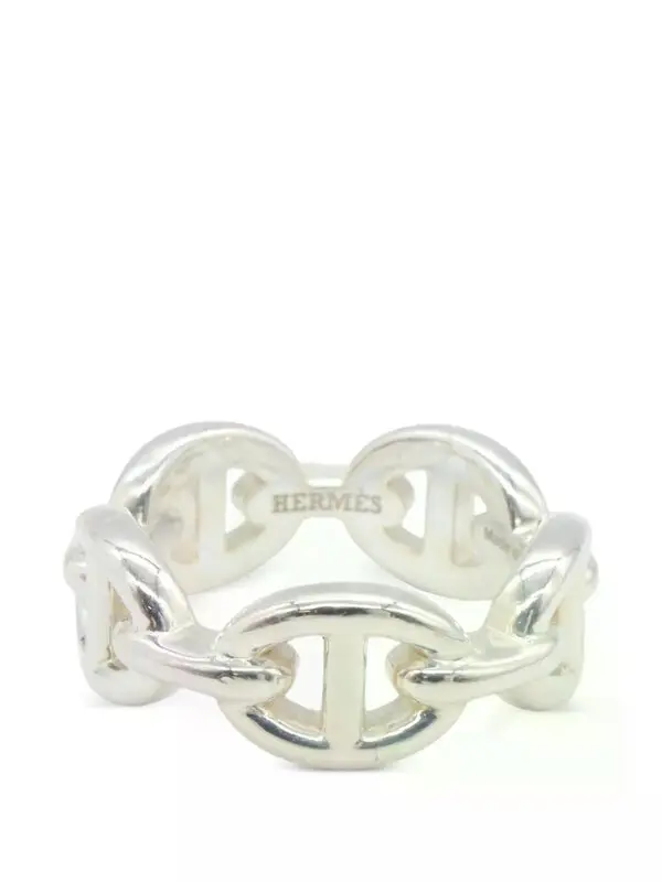 Hermès 2010s Pm Chaîne D'ancre Enchene Ring - Silver