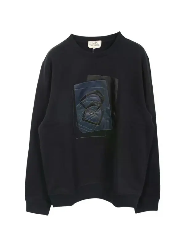 Hermès 2010s Leather-patch Sweatshirt