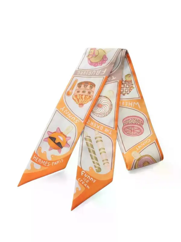 Hermès 2000s Funny Ice Cream Ribbon Scarf