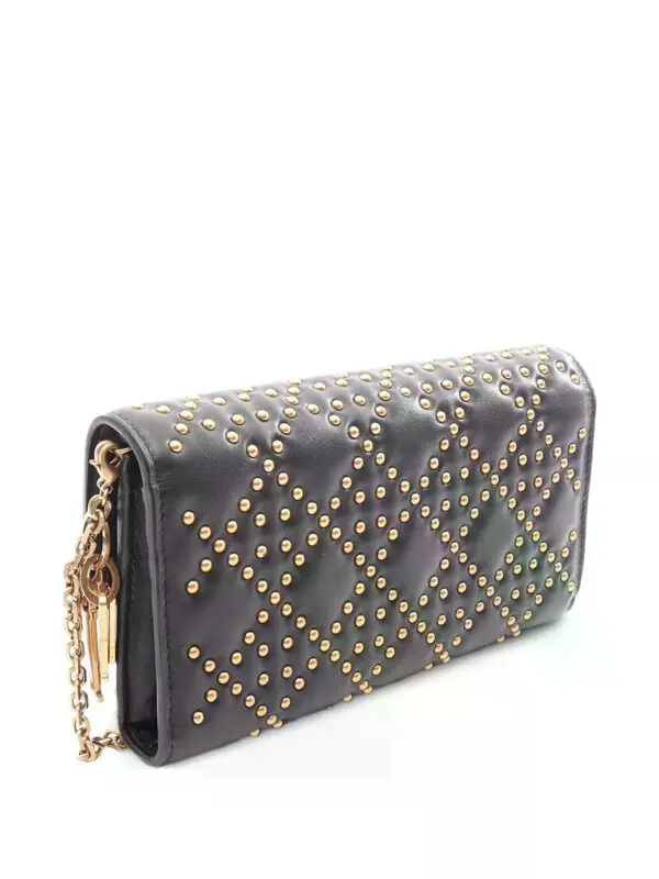 Dior 2010s Cannage Studded Wallet On Chain