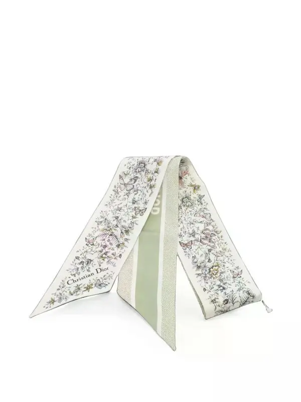 Dior 2010s Butterfly-print Scarf - Neutrals