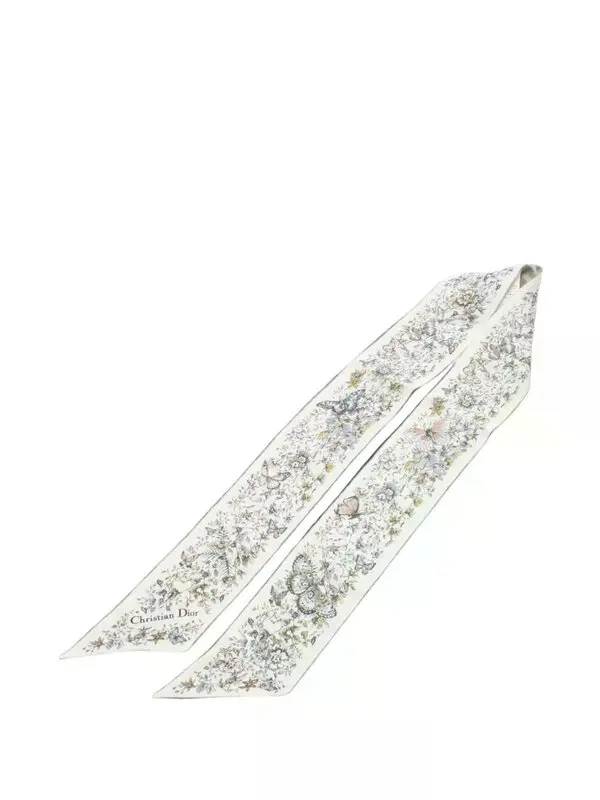 Dior 2010s Butterfly-print Scarf - Neutrals
