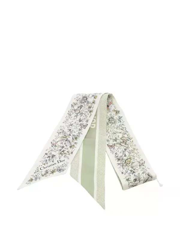 Dior 2010s Butterfly-print Scarf - Neutrals