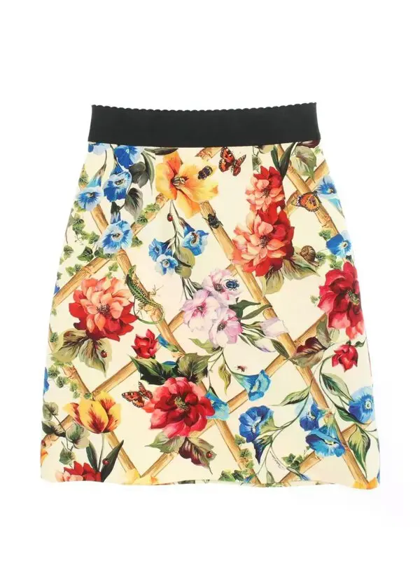 Dolce & Gabbana 2010s Floral-print Midi Skirt