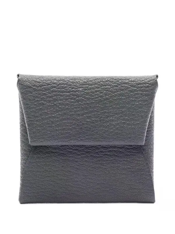 Hermès Bastia Verso Leather Coin Purse - Grey