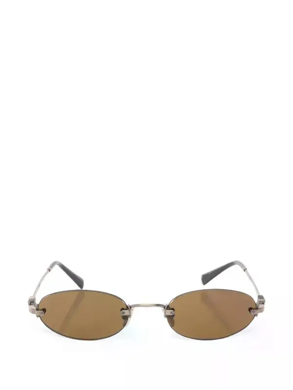 Miu Miu 2010s Rimless Oval-frame Sunglasses - Gold