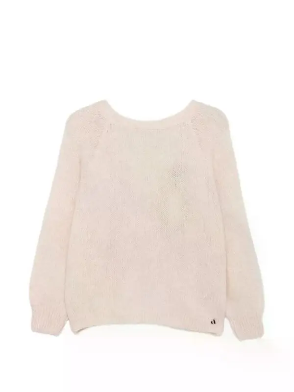 Dixie Twist-detail Raglan-sleeve Sweater - Pink