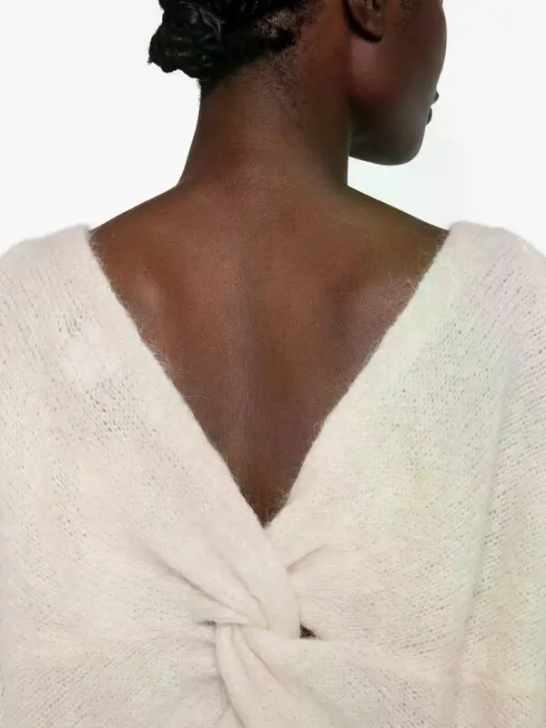 Dixie Twist-detail Raglan-sleeve Sweater - Pink
